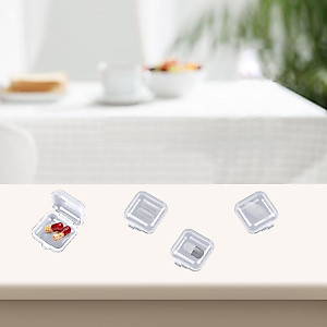 HONGYIECO 80 Pcs Mini Square Storage Containers and Organizer with Hinged Lid,Transparent Craft Supply Box for Earrings Chains Tiny Items Earplug