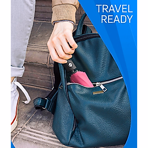 Rain-Mate Compact Travel Stick Umbrella - Pocket Portable Folding Windproof Mini Umbrella - Auto Open and Close Button and 9 Rib Reinforced Canopy