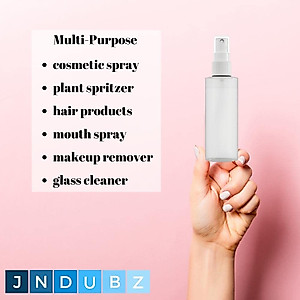 【Made In USA】Plastic Spray Bottle Fine Mist 4 Oz (120ml) – Refillable, Reusable, Portable Sprayer, Travel Size, Leak Proof for Household Use, Essential Oil, Cleaning Solution and Perfume (4 Pack)