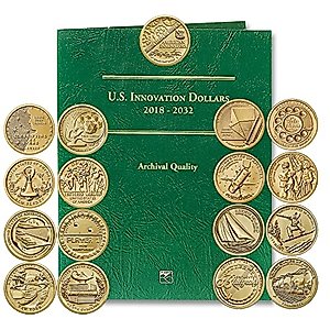 2018 P - 2023 P Mint First 21 Coins of American Innovation Dollars in U.S. Innovation Dollar Folder - Holds 57 Coins Dollar Seller Uncirculated