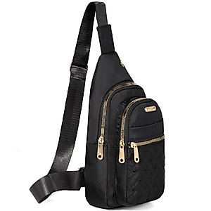 AIKELIDA Small Sling Backpack Crossbody Sling Bag Fanny Pack Cross Body Bag for Outdoors Hiking Traveling - Black