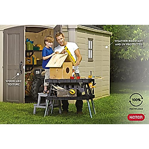Keter Factor 8 x 11 Resin Large Outdoor Storage Shed, 8x11, Taupe