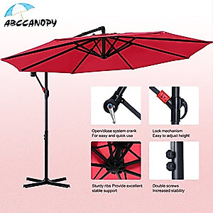 ABCCANOPY Cantilever Patio Umbrellas 10FT Red