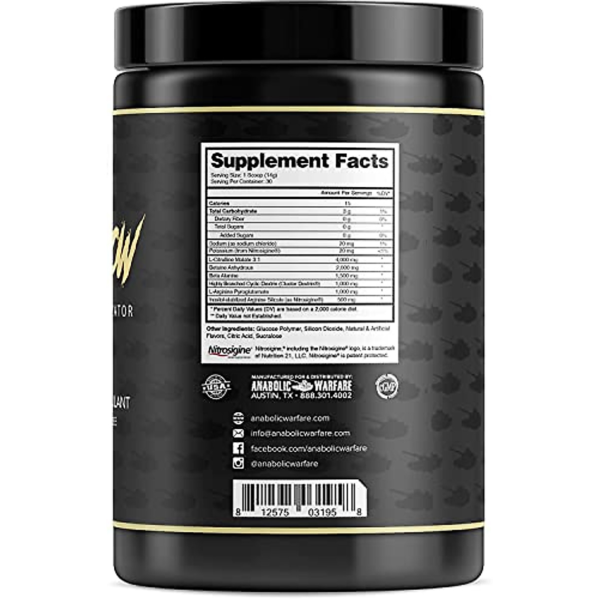 Anabolic Warfare Pump-N-Grow Muscle Pump Supplement Caffeine Free Pre Workout with L-Citrulline, L-Arginine, Beta-Alanine (Fruit Explosion– 30 Servings)