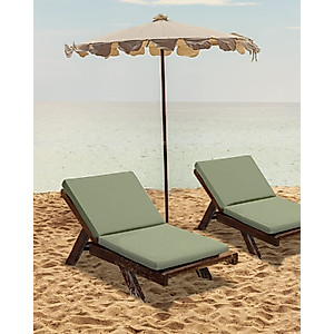 Hokiten Sage Green Outdoor Cushion Chair Cover Set of 2 - Waterproof Couch Seat Covers, Farmhouse Sage Green Decor Patio Furniture Protector Cushions Slipcovers for Sofa/Garden/RV, 20"x18"x4"