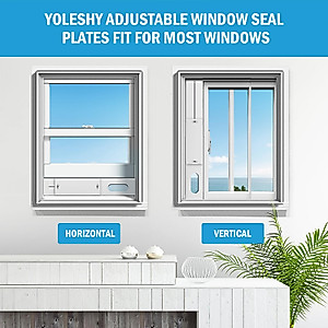 YoleShy Portable Air Conditioner Window Kit with Coupler Adjustable Window Seal for AC Unit, Sliding AC Vent Kit for Exhaust Hose, Universal for Ducting with 5.9 Inches Diameter