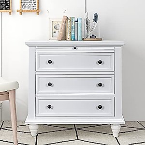 Voohek Nightstand, Bedside Night Stand Sofa Side End Tables with Drawers, for Home, Bedroom, Living Room, White#B