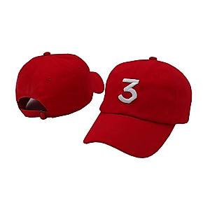 2 Pack Rapper Word 3 Dad Hat Cool Rock Hip Hop Classic Hat with Adjustable Strap (Black and Red)