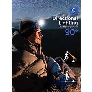 Rechargeable Headlamp,1500 Lumen High Bright Zoom LED Head Lamp,Large Battery-Powered Waterproof Headband Lamp with 4 Modes and Adjustable Headband Perfect For Outdoor Camping,Running,Cycling,Climbing