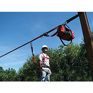 3M Protecta PRO-Line 1200101 3M Protecta 60' Horizontal Lifeline System with Two 6' Tie Off Adaptors and Carrying Bag, Color Red