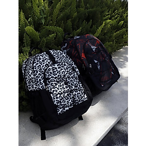 Choco Mocha Snow Leopard Backpack for Teen Girls, Travel School Backpack for Girls High Middle School 18 Inch Large Bookbag, Black