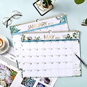 Wall Calendar 2023 - 12 Monthly Calendar 2023, Jan. 2023 - Dec. 2023, 2023 Calendar with Julian Date, 14.6" x 11.5",Twin-Wire Binding, Blank Block with Julian Dates, Perfect 2023 Wall Calendar for Organizing