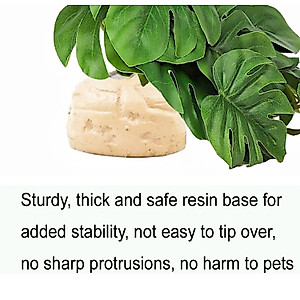 KERUIDENG Reptile Plants for Terrarium Decor,Amphibian Habitat Decor,Artificial Plants for Gecko Chameleon Snake Tortoise Tank Accessories with Base (Monstera deliciosa)