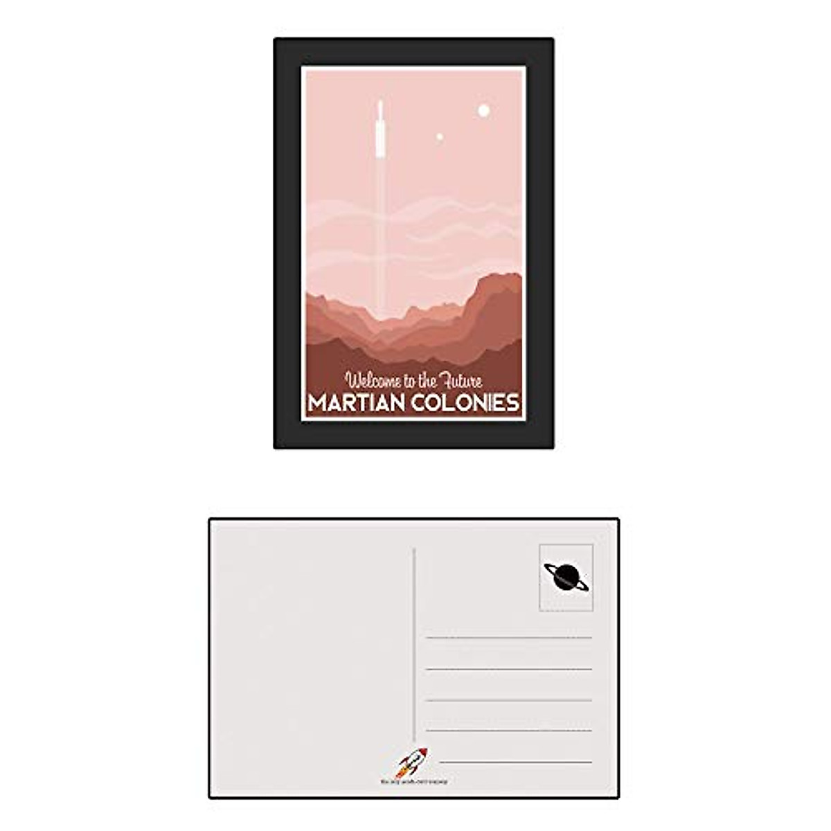 16 Vintage Style Space Postcards