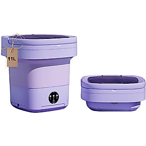 GR''AT Portable washing machine,Mini Washer,11L upgraded large capacity foldable Washer,Deep cleaning of underwear,baby clothes and other small clothes.Suitable apartments,dormitories,hotel. (Purple)