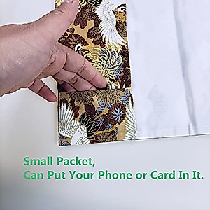 PUPUZAO A5 Book Cover ( Red-Crowned Crane Pattern ) Hard Book Sleeve Cover for Paperback,Journal,Diary,Novel,Washable Fabric,Fits Thickness Adjustable