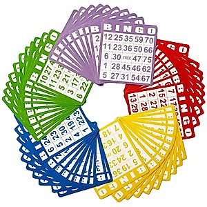 Yuanhe 50 Bingo Game Cards - Bingo Set Kids Party Paper Card Games School Classroom Family Gathering Activity Casino Trip