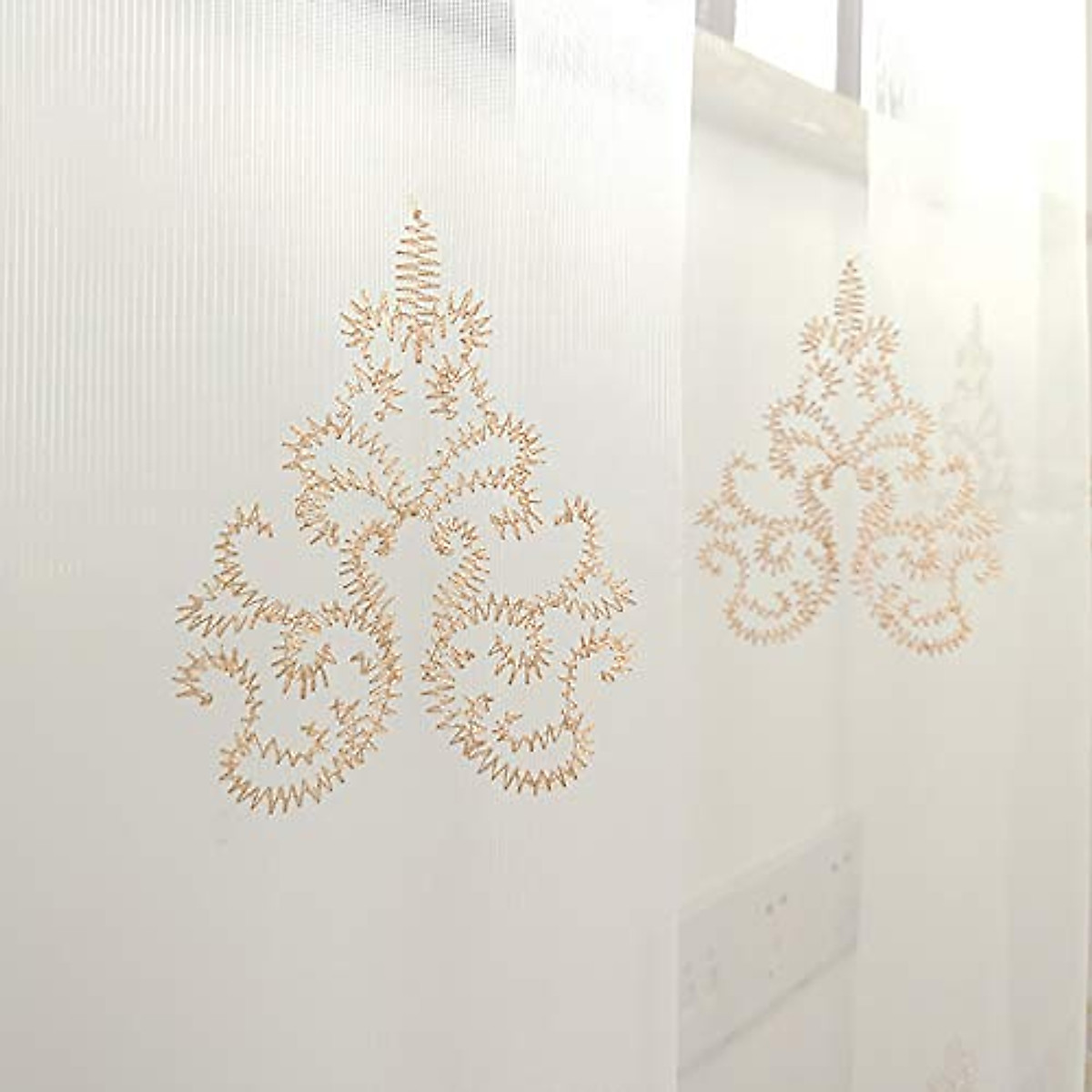 SLOW SOUL 2 Panels European Luxury Curtains Velvet Embroidered Tulle for Living Room Kitchen Bedroom Sheer Curtain with Rod Pocket Teal Green 50W X 84L inch