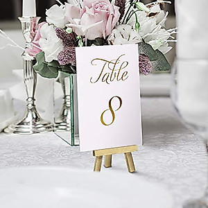 Gorgeous Wedding Table Numbers - Elegant Double Sided Gold Foil Lettering with Head Table Card - 4 x 6 inches and Numbered 1-30 - Perfect for Weddings and Events