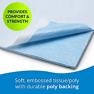 Avalon Papers Single-Use Medical Equipment Drape, Blue, 40" x 72" (Pack of 50) - Stretcher Sheet or Treatment Table Cover - Fluid and Barrier Protection - Tissue/Poly - Medical Supplies (357)