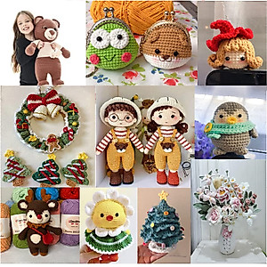 TANLITA 4-Skein Premium Milk Cotton Crochet Yarn 200g (440 Yards), 4-ply Soft Premium Milk Cotton Yarn, 72 Colors Available, Knitting Crochet Milk Cotton Yarn (31-Rusty Red)