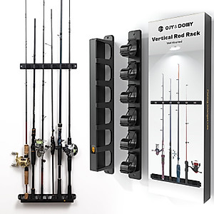 OJYDOIIIY Wall Mount Fishing Rod Holders,Vertical Fishing Pole Storage Rack for Garage