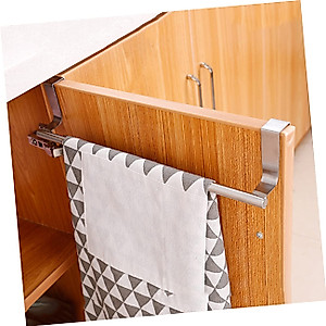 SHOWERORO 2pcs Bath Towel Rod Towel Holder Stand Towel Rack Kitchen Towel Hanger Towel Hanger Over Cabinet Towel Stand Towel Storage Rack Stainless Steel Rack Bathroom Accessories Silver