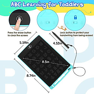 ABC Learning for Toddlers, Montessori Alphabet Number Tracing Toys, Handwriting Practice for Preschool 4 5 6 Years Old Kids, LCD Writing Tablet, Letter Tools Educational Learning Toys