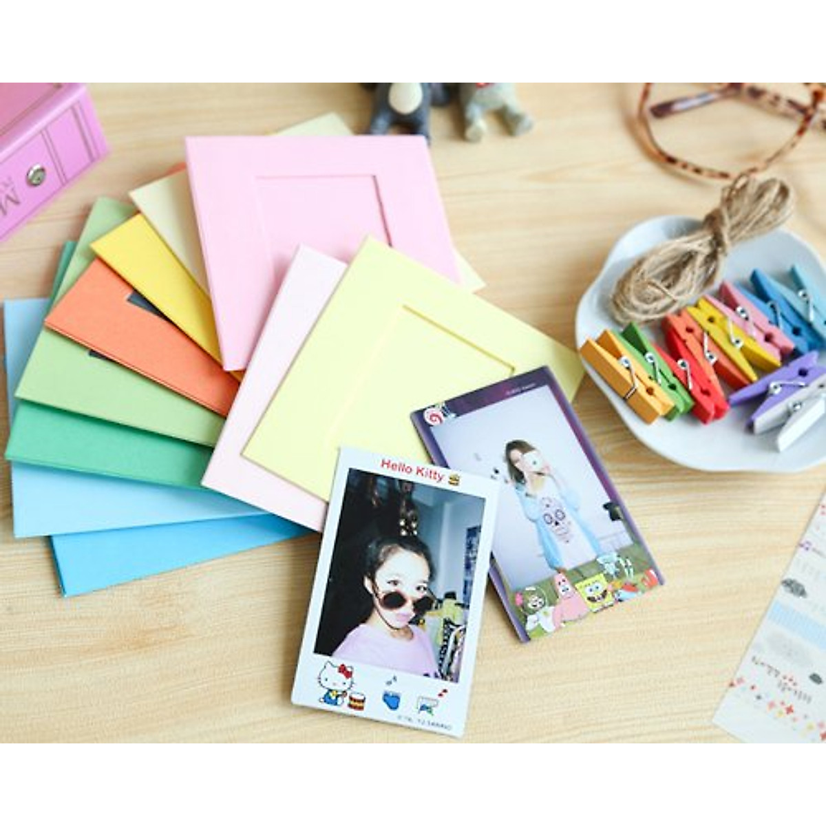 10 Pcs Paper Photo Frame Set for Fujifilm Instax Polaroid Mini 8, Mini 7S, Mini 25, Mini 50S, Mini 90 Instant Camera Films