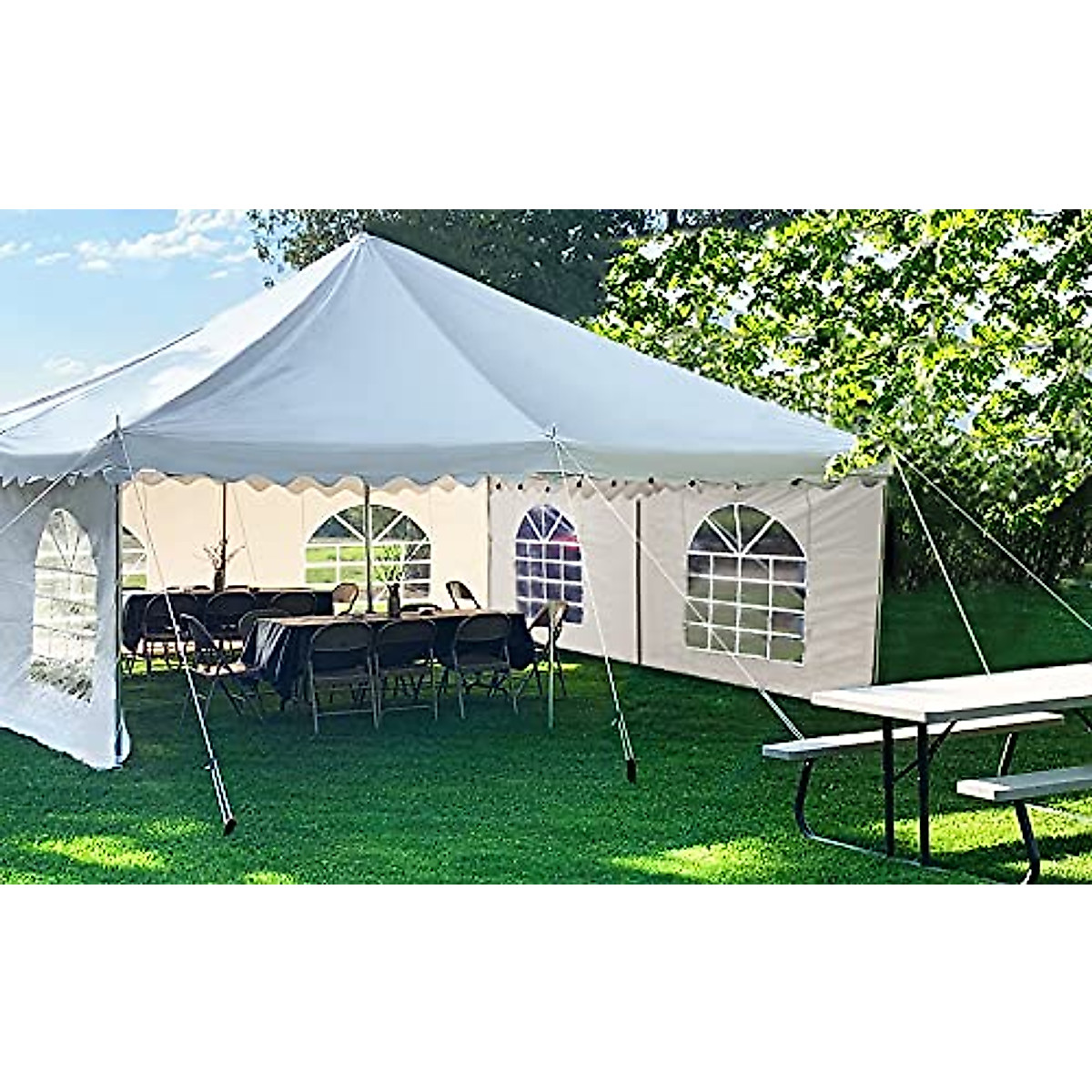 Quictent 20'X20' PVC Fire Retardant Pole Tent, Heavy Duty Party Tent Canopy Shelter, 33-80 Person Capacity, for Parties, Weddings, and Events, Commercial and Residential Use