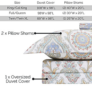 Southshore Fine Living, Inc. Oversized King/California King Duvet Cover Set Soft Premium Bedding with Zipper Closure Includes 1 Duvet Cover and 2 Pillow Shams, Machine Washable, Aqua