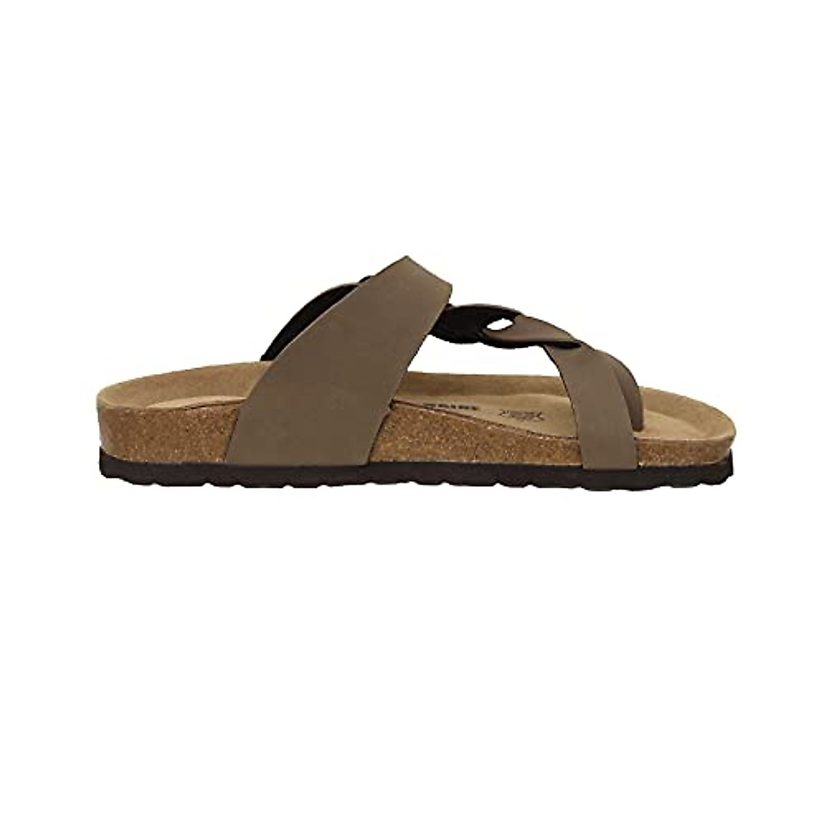 CUSHIONAIRE Women's Libby Cork footbed Sandal with +Comfort and Wide Widths Available, Brown 7