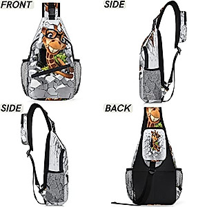 Cute Giraffe Sling Bag Crossbody Sling Backpack Water Resistant Shoulder Bag Outdoor Travel Hiking Chest Bag Daypack for Women Men Unisex