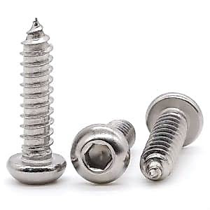 Glvaner (30 pcs) M6 x 16mm Button Head Socket Cap Self Tapping Screws 304 Stainless Steel 18-8 Wood Screws Sheet Metal Screws Full Thread Coverage