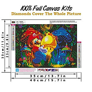 QUITEDEW Diamond Painting Kits for Adults Cartoon Beginners Round Full Drill 5D DIY Diamond Art Kits Anime Mushroom Super Cute Picture Art for Home Wall Decor Gift 11.8x15.7inch