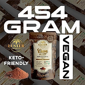Luster Chocolate Rich Dark Cocoa Powder Unsweetened & Non GMO (16oz (454g) (1Ib))