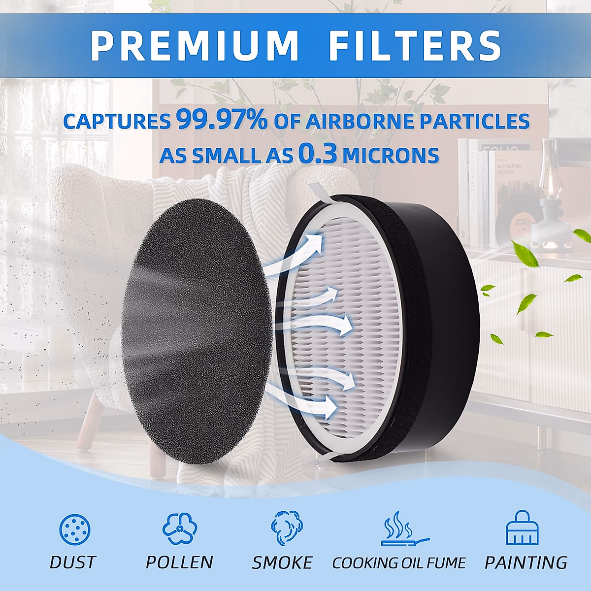 2 pack lv-h132 Replacement Filter Compatible with Levoit H132 Air Purifier,H13 True HEPA Filter,Activated Carbon Filter
