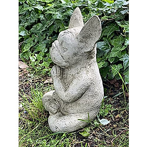 Meditating Dog,Meditating Sitting French Bull Dog, Dog Statue-Resin Zen Animal Yoga Figurine ,French Bull DogDecor, for Flower Beds Indoor Outdoor Lawn Garden Decor Sculpture Home furnishings