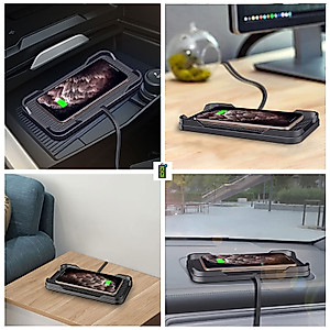Wireless Charger, POLMXS 15W Wireless car Charger Charging pad Non-Slip Wireless Phone Charger Fast Charger pad Android Wireless Charging mat Cordless Cell Phone Charger galaxyS21S20S9S8 NOTE10(C12)