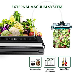 Cromify Vacuum Sealer Machine, Fully Automatic Food Vacuum Sealer Machine, Up To 100 Consecutive Seals, 8-in-1 Presets Starter Kit, Detachable Easy to Clean, Dry & Moist Food Modes Compact Design Black