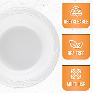 PLASTICPRO 100 Count Disposable 18 ounce White Plastic Soup Bowls