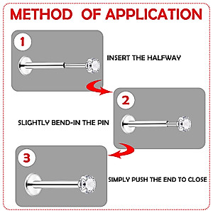 Dyknasz 16G Threadless Push in Medusa Piercing Jewelry Tragus Earring Set Surgical Steel Labret Jewelry Lip Rings Stud for Women Men Forward Helix Earrings Flat Back Cartilage Earring