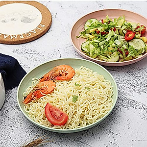 Wheat Straw Dinnerware Sets, 20 PCS Microwave Unbreakable Plates and Bowls Sets, Reusable Lightweight Tableware Dinner Dishes, Bowls, Cups, Plastic Dishes for Camping, Kitchen, RV, Dishwasher Safe