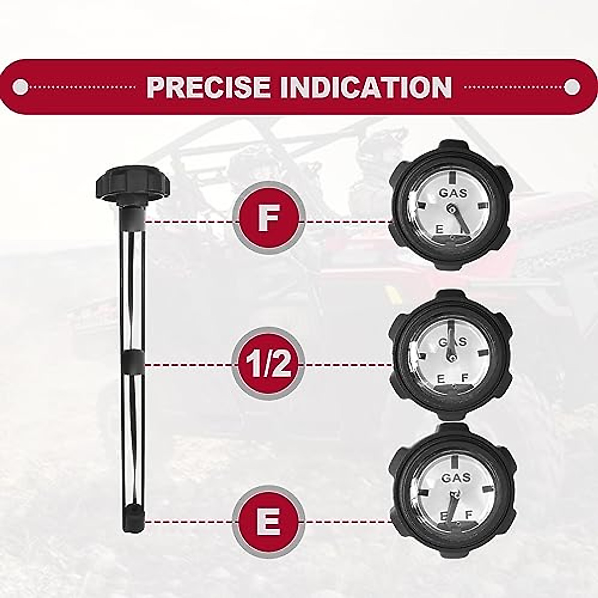 Gas Cap With Gauge Ranger Gas Cap Compatible With Polaris Ranger 400 425 500 700 Upgraded UTV OEM 1240119