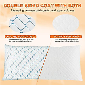 VAINOC Memory Foam Pillows Standard Size Set of 2, Adjustable Cooling Pillow for Side Back Stomach Sleepers  with Washable Removable Cover