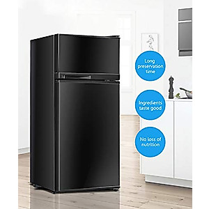 Safeplus Compact Refrigerator, 3.4 cu ft. Unit Cold-rolled Sheet Mini Refrigerator with freezer, Dorm fridge with Adjustable Removable Shelves,Black