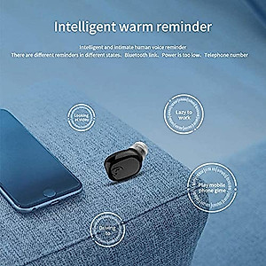 SANWENYU Single Ear Wireless Earbud Bluetooth Headset in-Ear Mini Invisible Headphone Business Earphone (Black)