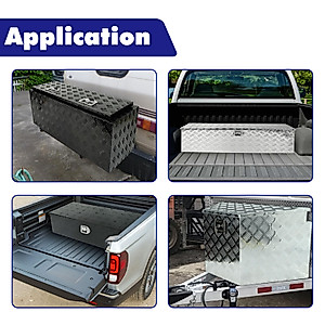 bchsadvb 39"x13"x10" Inch Black Aluminum Pickup Truck Trunk Bed Tool Box Car Outdoor Under Trailer Tongue Box Storage with lock