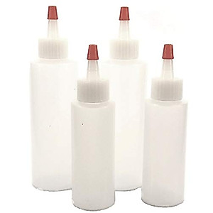 4 Pack Combo (2 Each: 4 Oz, 2 Oz) Mini Squeeze Bottles - Food Grade Translucent BPA-Free LDPE w Yorker Cap for Arts, Crafts, Glue, Icing, Sauce, Condiments, Cake Decorating 60mL 120mL