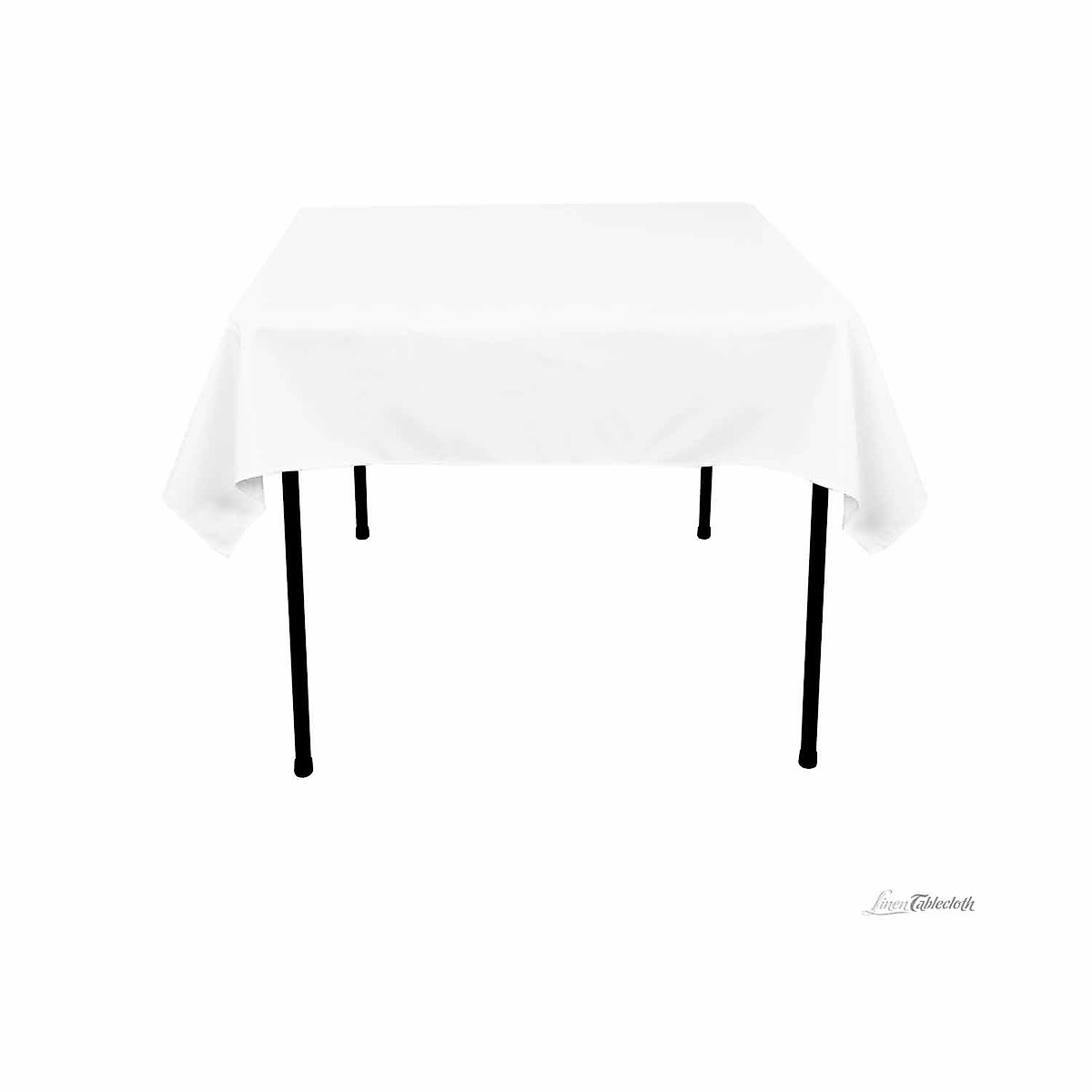 New Creations Fabric & Foam Inc 58" by 58" Square Polyester Poplin Table Overlay, for 46" Square Small Coffee Table with 6" Drop, White
